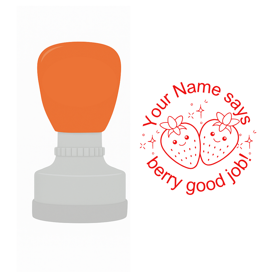 Personalised “Berry Good Job” Teacher Stamp